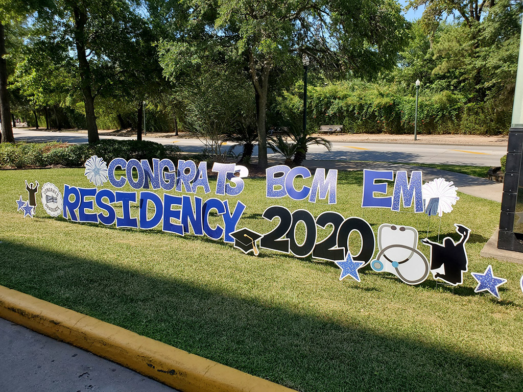 Virtual, drive-by graduation for emergency medicine residents | BCM Family